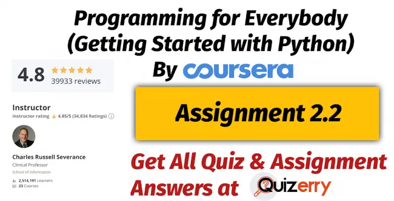 Assignment 2.2 | Week-4 | Programming for Everybody (Getting Started ...